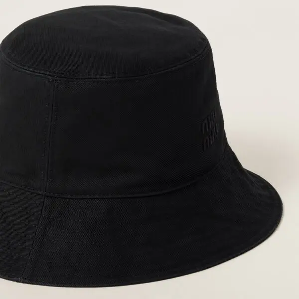 Miu Miu Gabardine Bucket Hat Miu Miu Gabardine Bucket Hat - Black | Editorialist main image 2