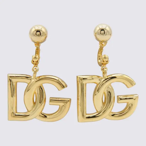 Dolce & Gabbana Metal Logo Earrings - Gold