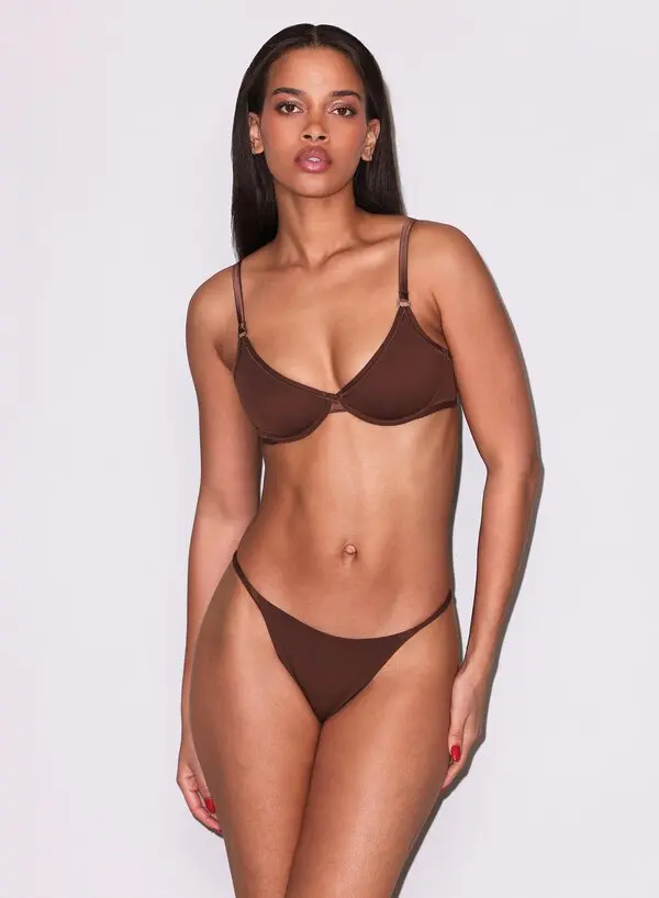 FLEUR DU MAL Le Stretch Micro Demi Bra - Cocoa