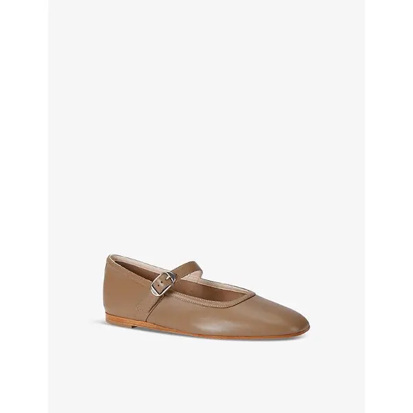 Le Monde Beryl Mary Jane Leather Ballet Flats - Taupe