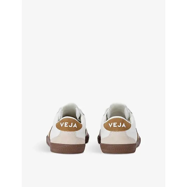 VEJA Volley Logo-embroidered Leather Low-top Trainers - Tan Comb