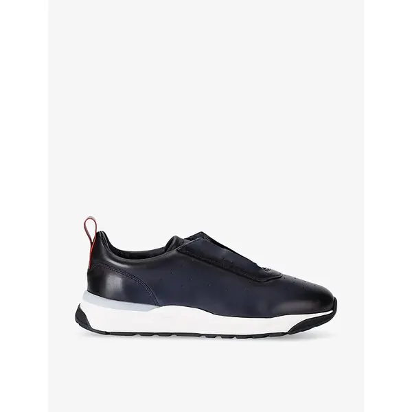 Santoni Innova Perforated Leather Low-top Trainers