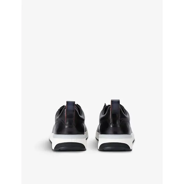 Santoni Innova Perforated Leather Low-top Trainers