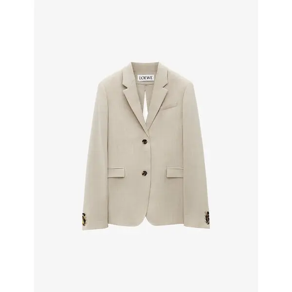 Loewe Split-back Single-breasted Wool-blend Blazer