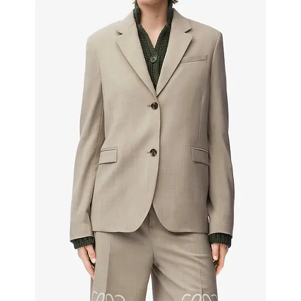 Loewe Split-back Single-breasted Wool-blend Blazer