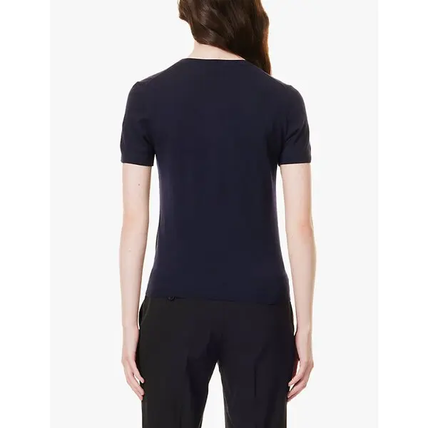 Theory Round-neck Ribbed Wool-blend Top