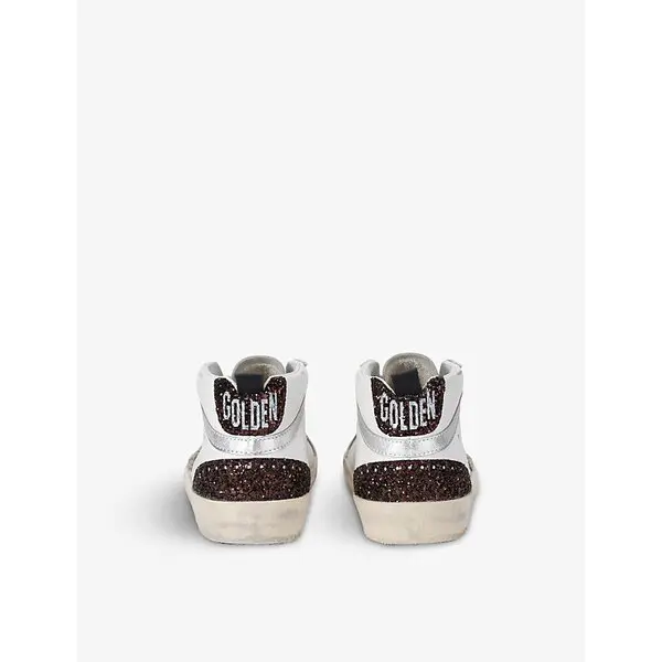 GOLDEN GOOSE Midstar 11923 Star-embroidered Mid-top Leather Trainers - White/comb