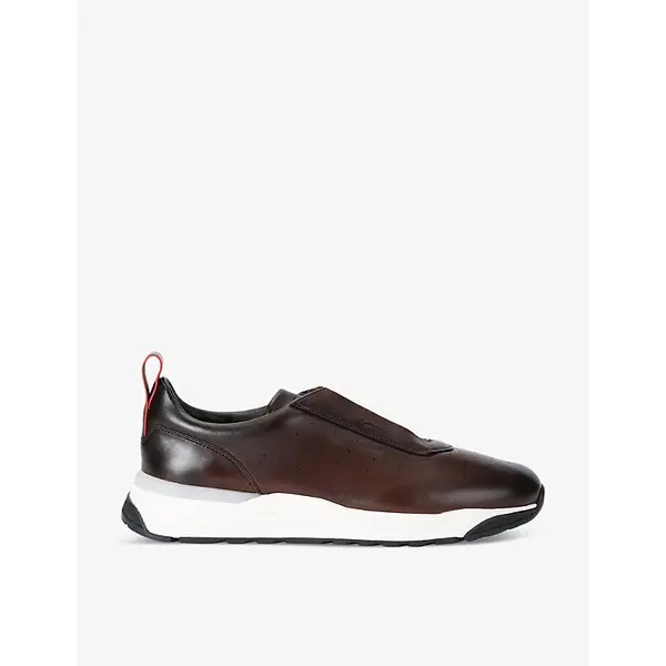 Santoni Innova Perforated Leather Low-top Trainers