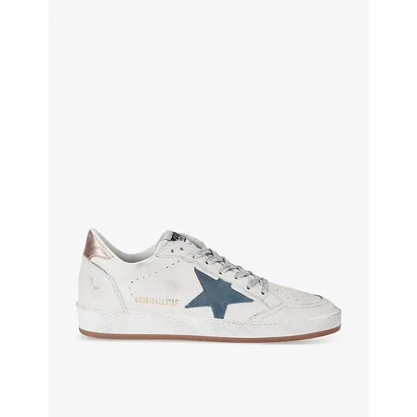 GOLDEN GOOSE Ball Star 11918 Star-embroidered Leather Low-top Trainers - White/comb