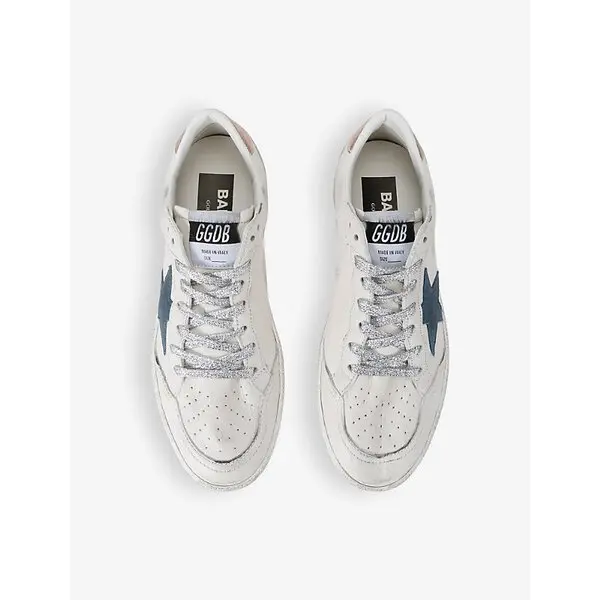 GOLDEN GOOSE Ball Star 11918 Star-embroidered Leather Low-top Trainers - White/comb