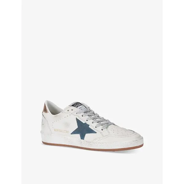 GOLDEN GOOSE Ball Star 11918 Star-embroidered Leather Low-top Trainers - White/comb