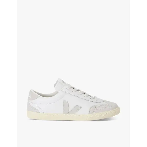 VEJA Volley Logo-embroidered Leather Low-top Trainers - White