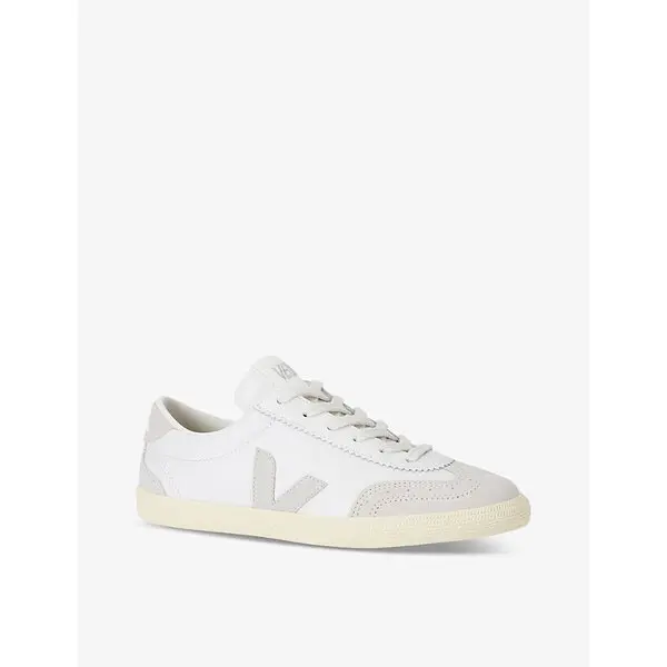 VEJA Volley Logo-embroidered Leather Low-top Trainers - White