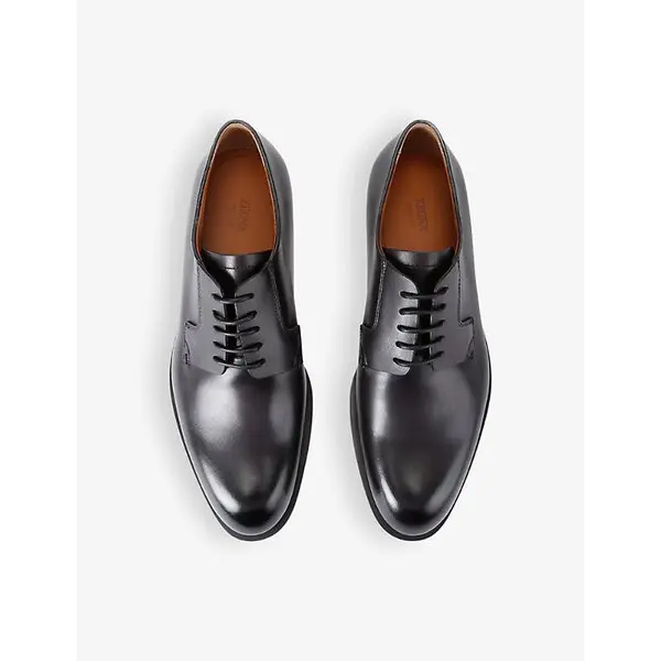 Zegna Leather Derby Shoes - Black