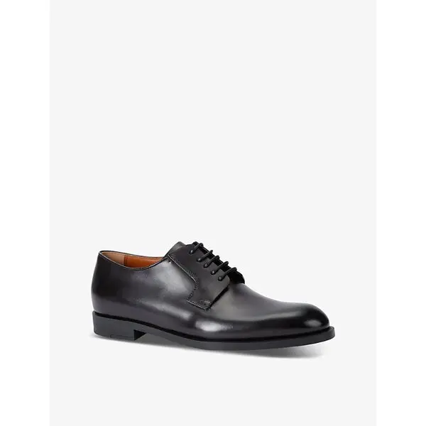 Zegna Leather Derby Shoes - Black