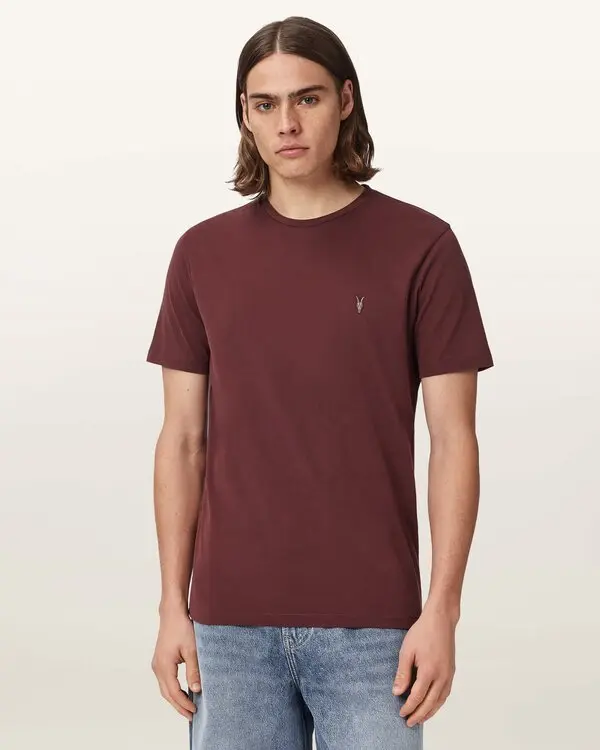 ALLSAINTS Brace Brushed Cotton Crew Neck T-shirt - Red