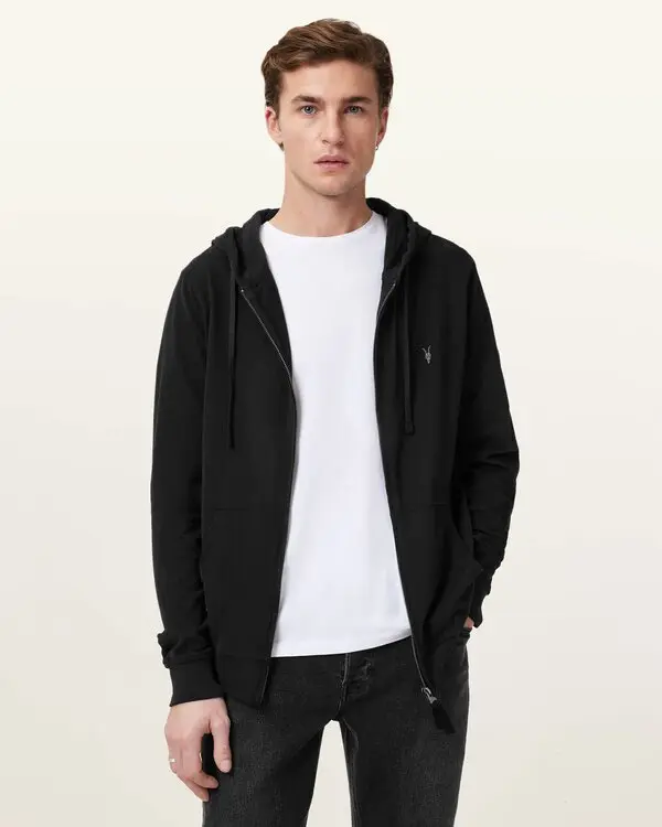ALLSAINTS Brace Zip Up Ramskull Hoodie