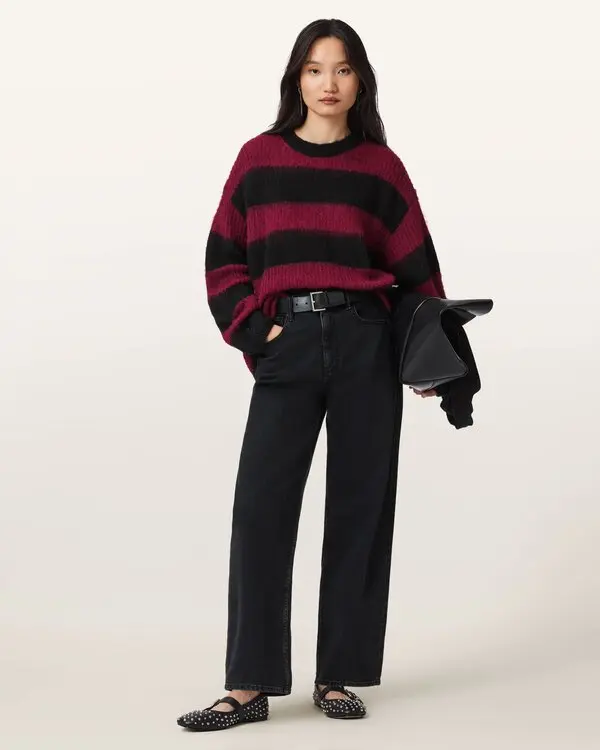 ALLSAINTS Onyx Striped Relaxed Sweater