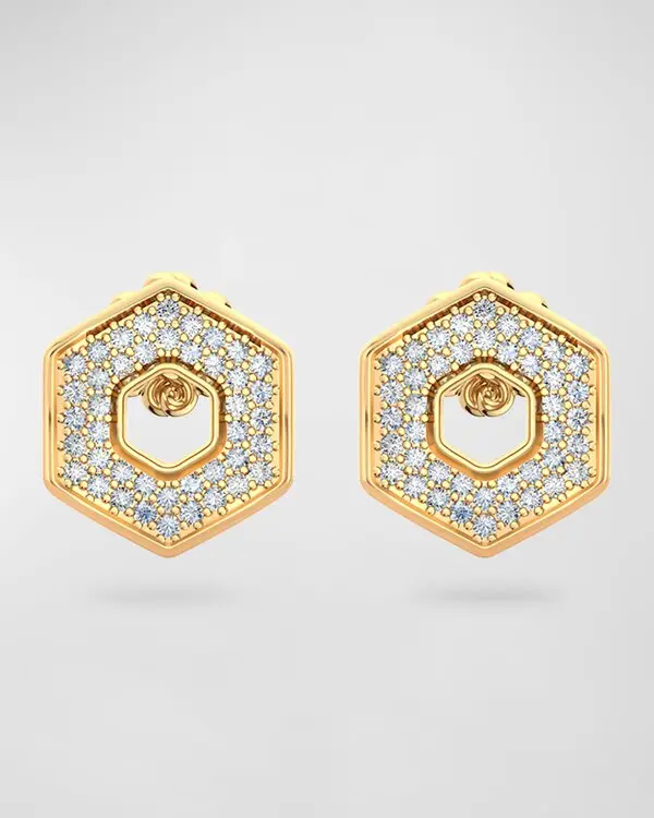 JAMIE TURNER Eclipse Diamond Stud Earrings - Diamond & Gold
