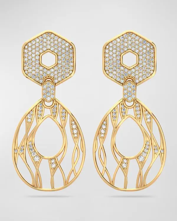 JAMIE TURNER Eclipse Diamond Drop Earrings - Yg/dia