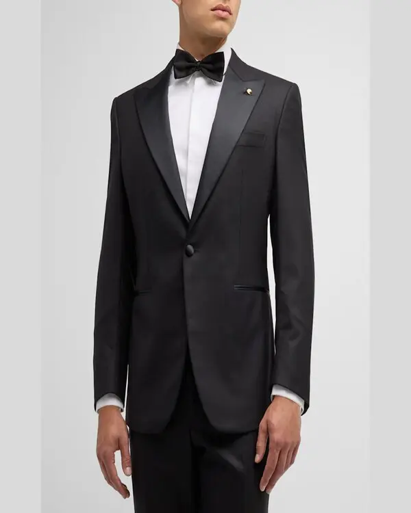 Stefano Ricci One-Button Wool Tuxedo Black Editorialist