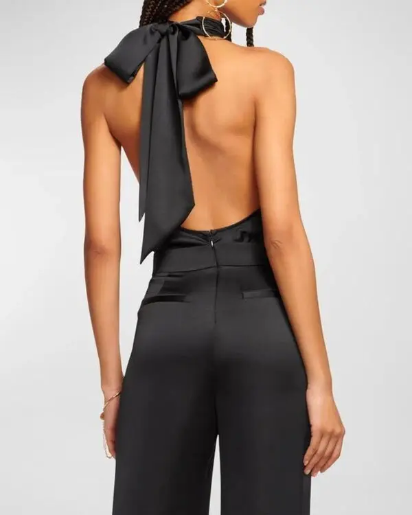 Ramy Brook Tatiana Backless Halter Jumpsuit - Black