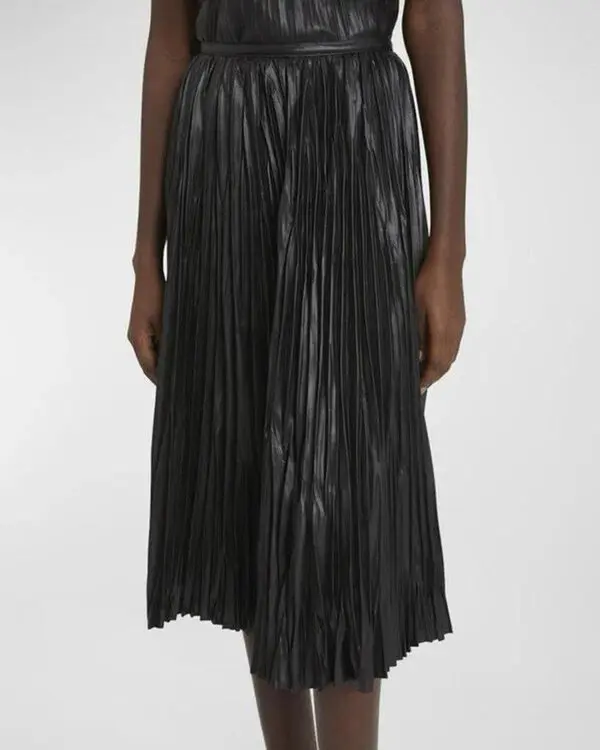 Proenza Schouler White Label Rosalyn Pleated Faux-leather Skirt - Black