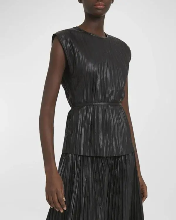 Proenza Schouler White Label Lyra Faux-leather Top - Black