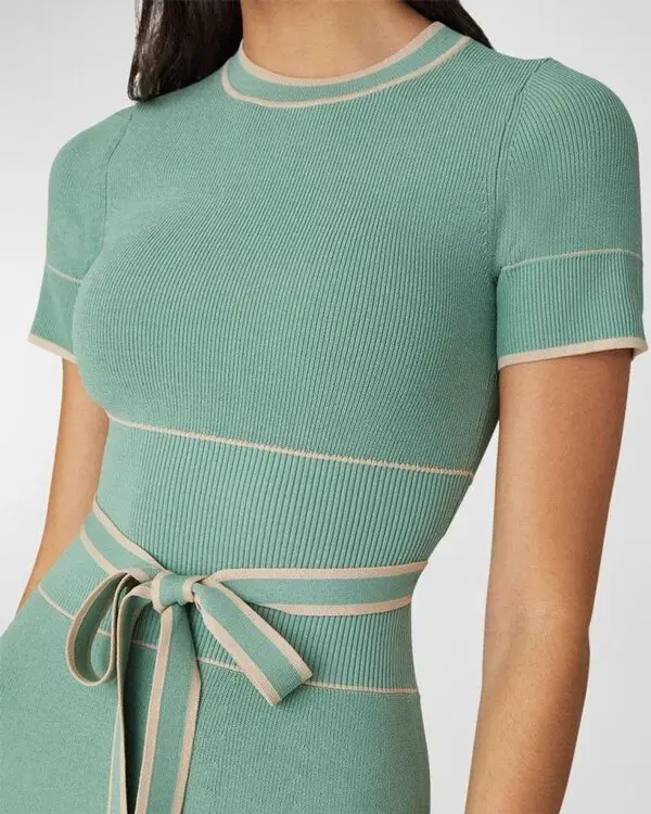 Shoshanna Addison Ribbed A-line Midi Dress
