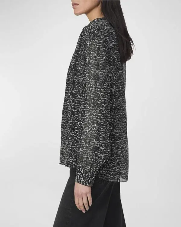 Rag & Bone Emmy Long-sleeve Blouse - Black Multi