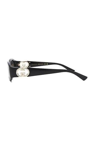Gucci Hailey Oval Sunglasses - Black