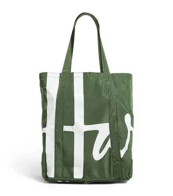 Harrods Logo Pocket Shopper Bag - Green