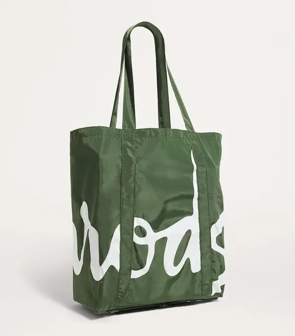 Harrods Logo Pocket Shopper Bag - Green