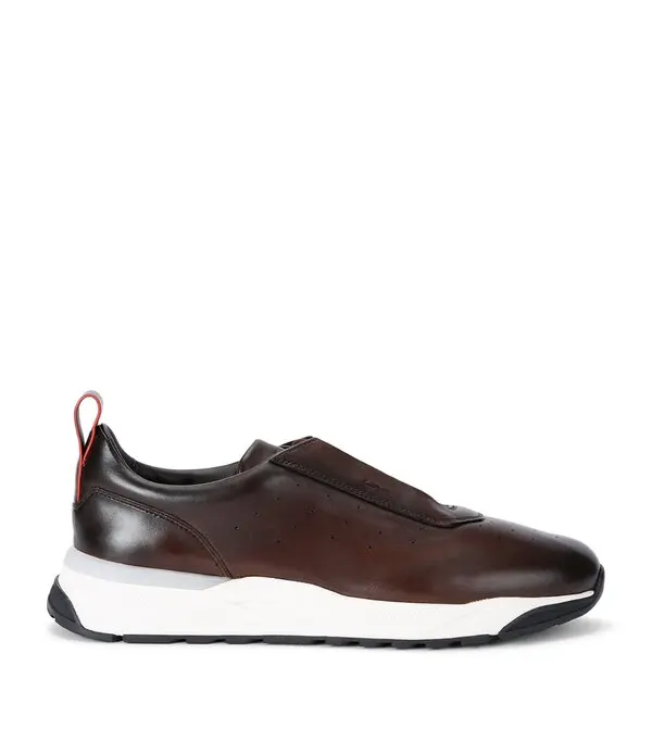 Santoni Leather Innova Sneakers - Brown