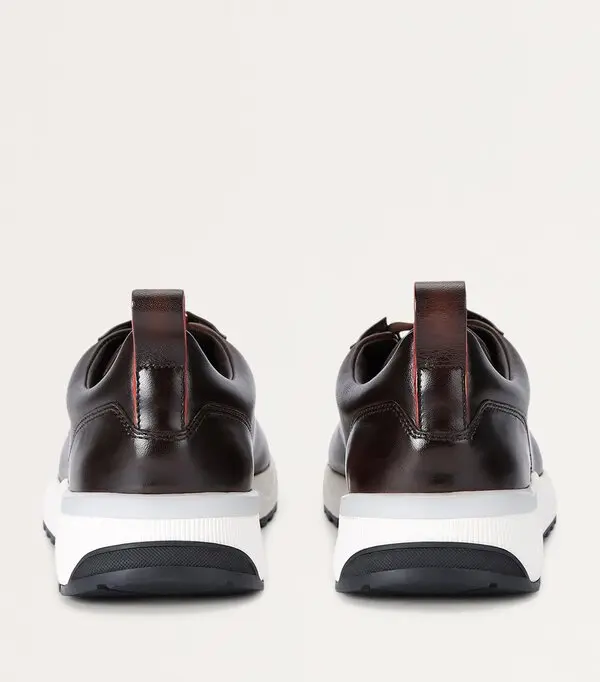 Santoni Leather Innova Sneakers - Brown