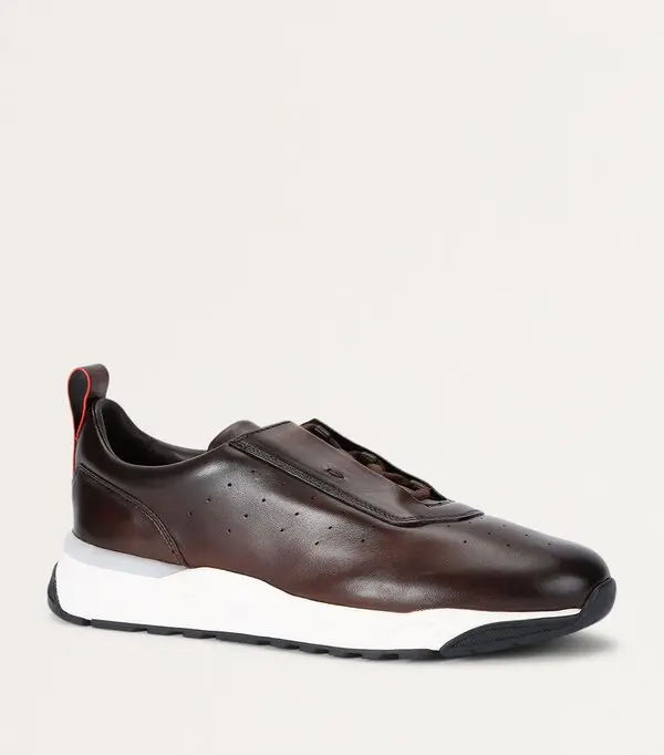 Santoni Leather Innova Sneakers - Brown