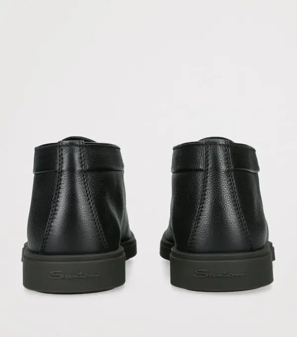 Santoni Leather Detroit Ankle Boots
