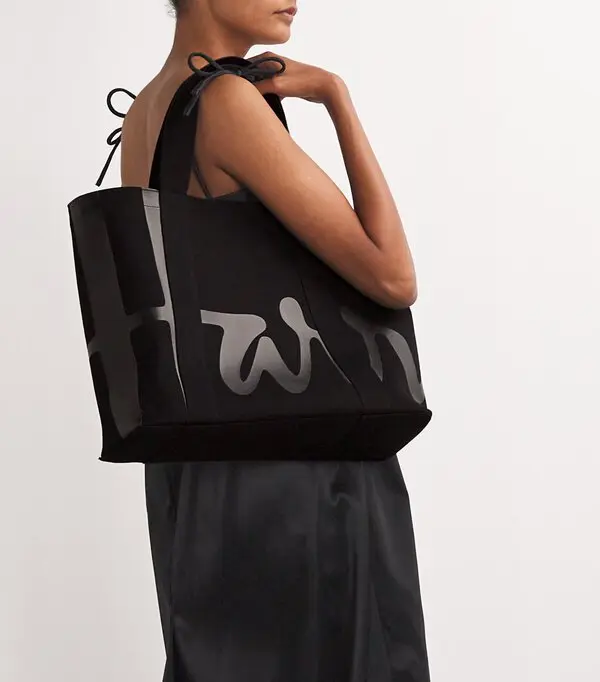 Harrods Cotton Logo Tote - Black