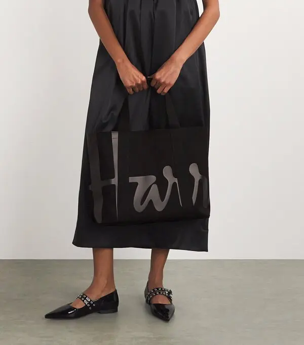 Harrods Cotton Logo Tote - Black