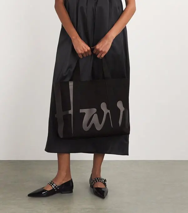Harrods Cotton Logo Tote - Black