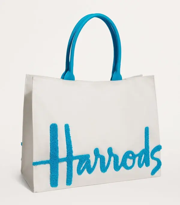 Harrods Cotton Logo Tote - Blue