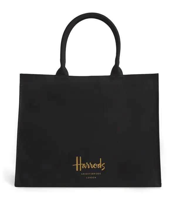 Harrods Cotton Logo Tote Bag - Black