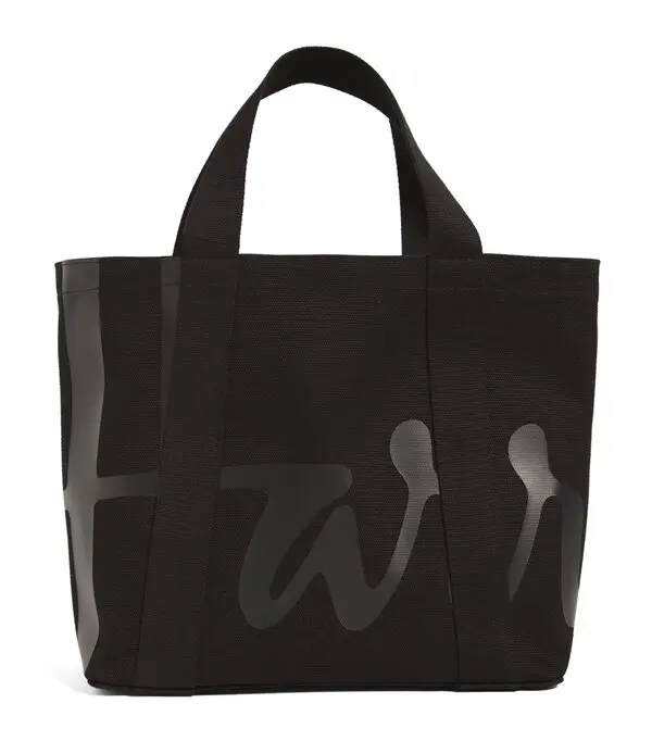 Harrods Mini Cotton Logo Tote - Black