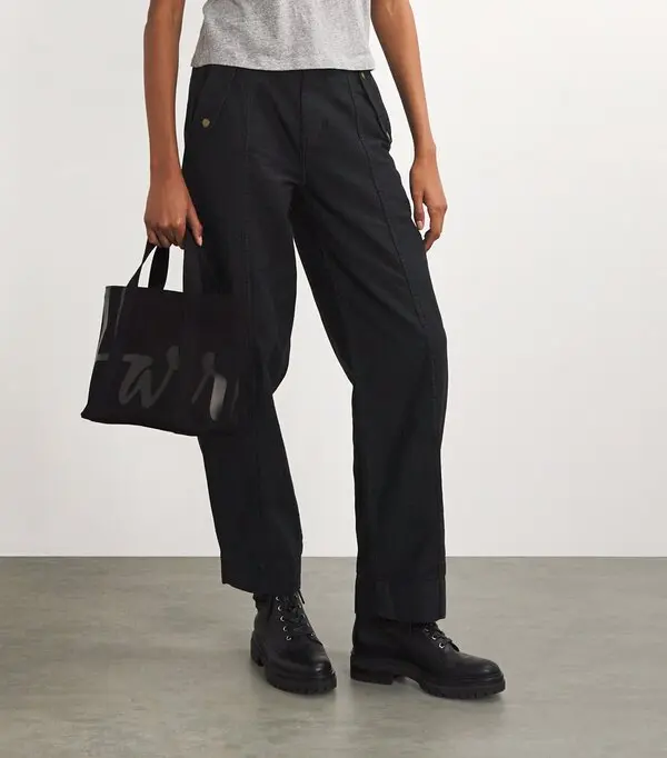 Harrods Mini Cotton Logo Tote - Black