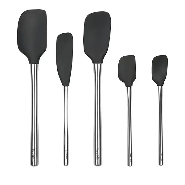 TOVOLO Flex-core Silicone And Stainless Steel 5-piece Spatula Set - Black
