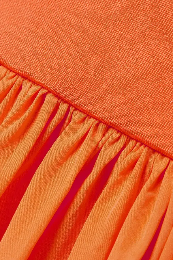 ESSE STUDIOS Cutout Stretch-knit And Cotton-poplin Maxi Dress