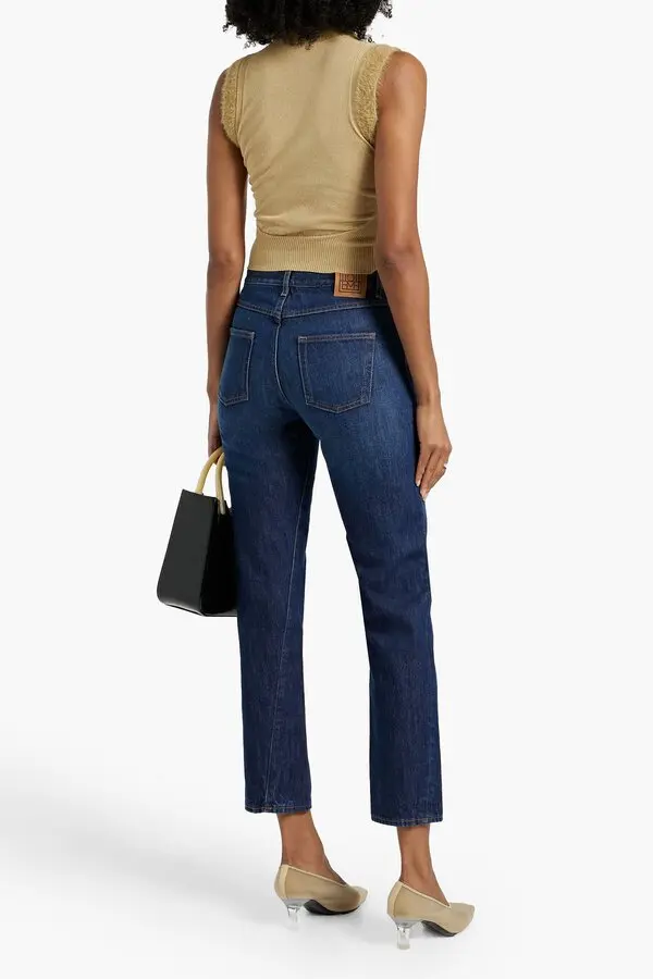 TOTEME Cropped High-rise Straight-leg Jeans