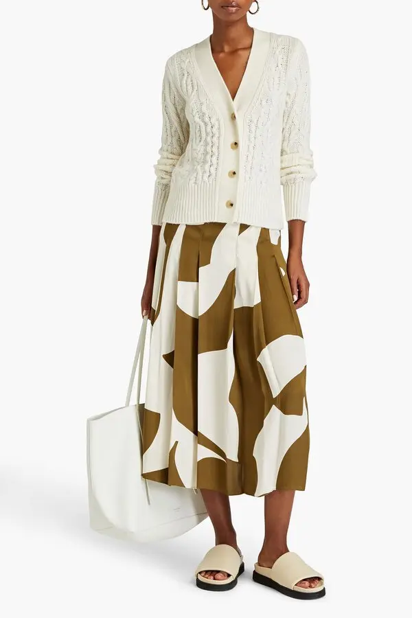 Vince Cable-knit Wool And Cashmere-blend Cardigan
