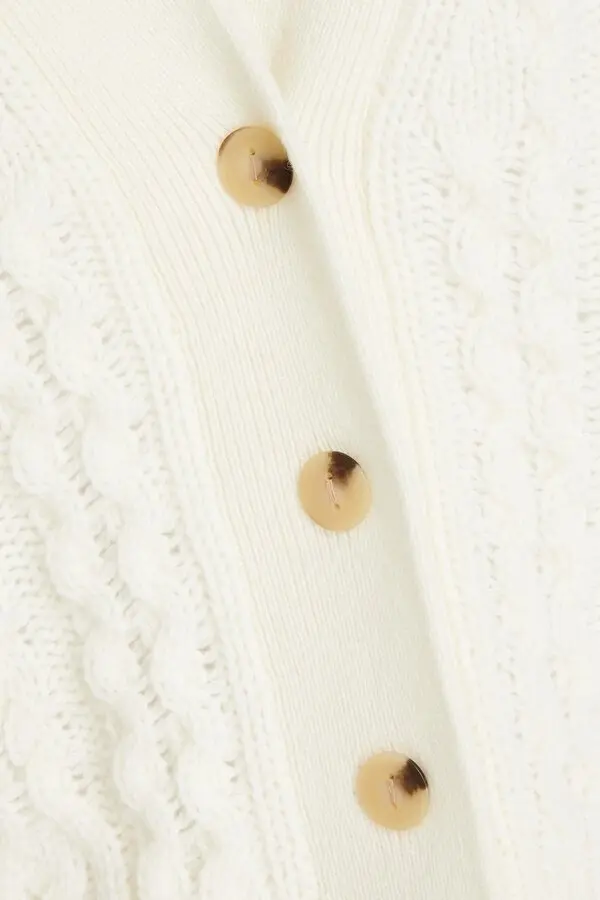 Vince Cable-knit Wool And Cashmere-blend Cardigan