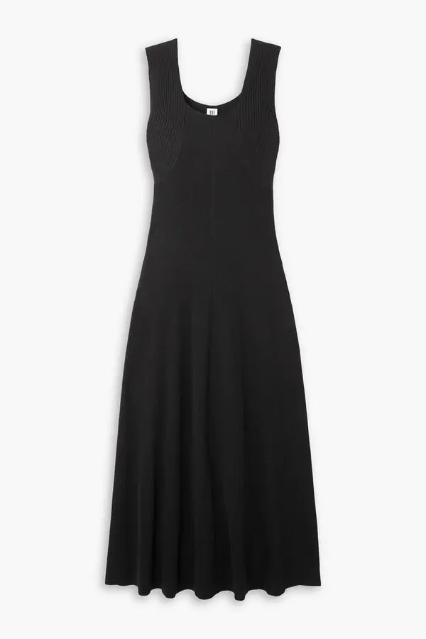 BY MALENE BIRGER Ribbed-knit Midi Dress - Black